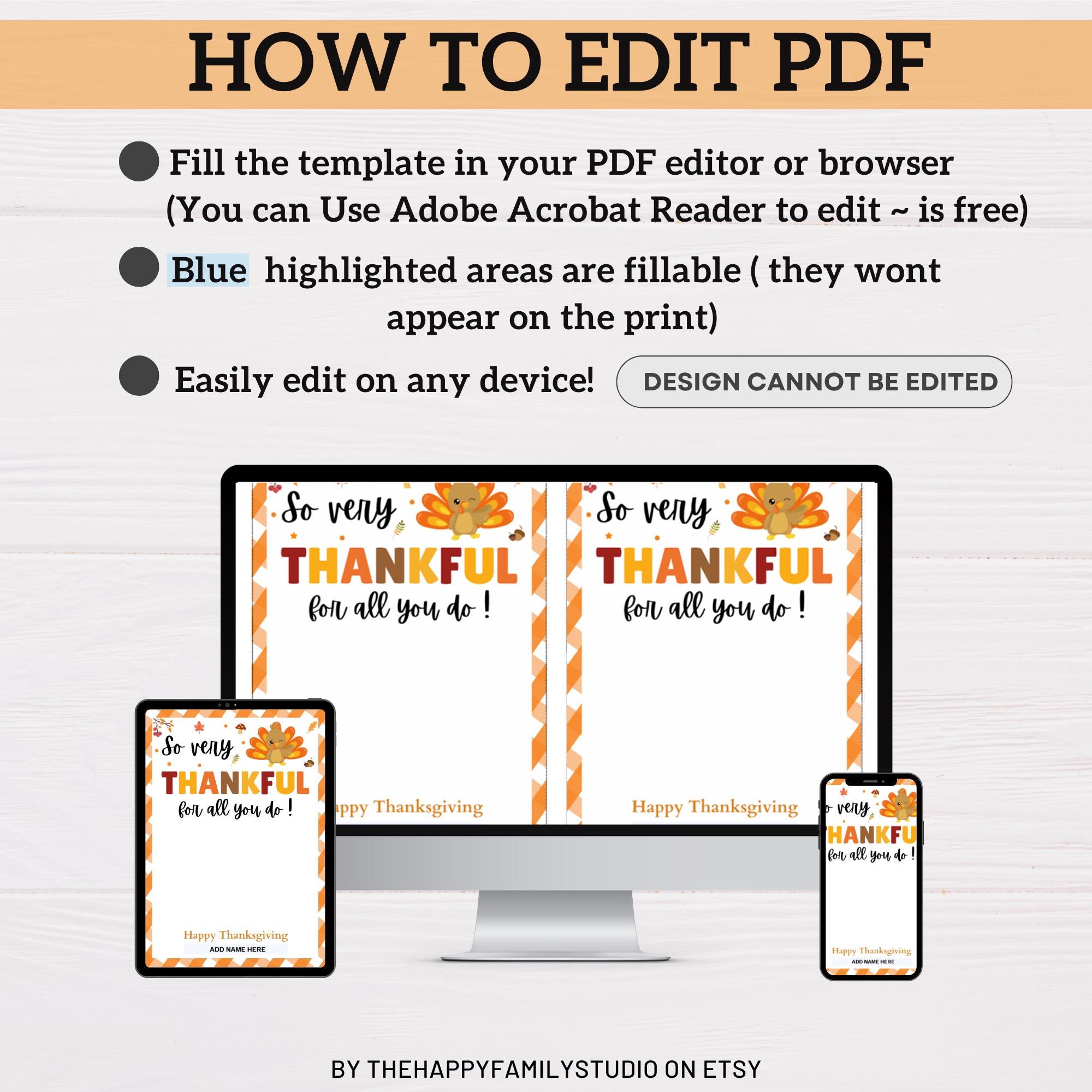 Thanksgiving Gift Card Holder Printable, Grateful for You, Teacher ...