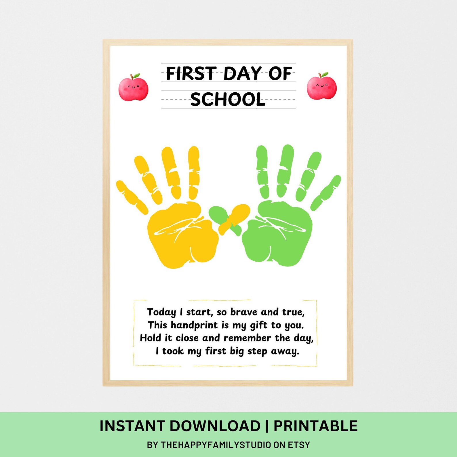 First Day of School Handprint Art, Back to School Handprint Craft, 1st ...