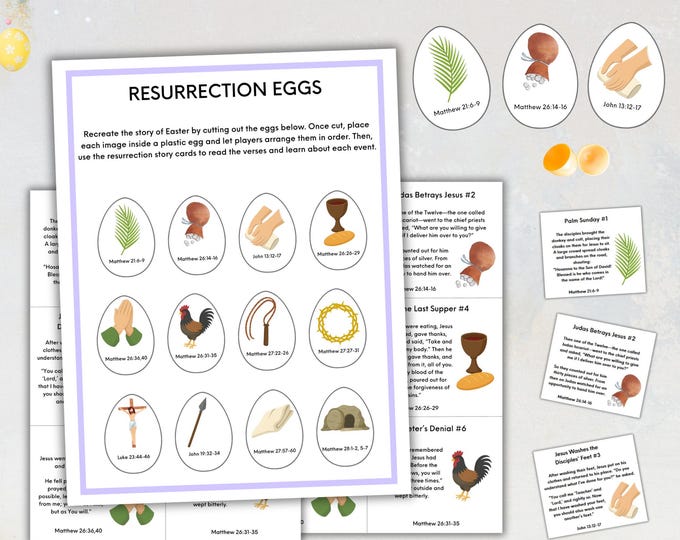 Resurrection Eggs, Easter Bible Games, Resurrection Eggs Printable ...