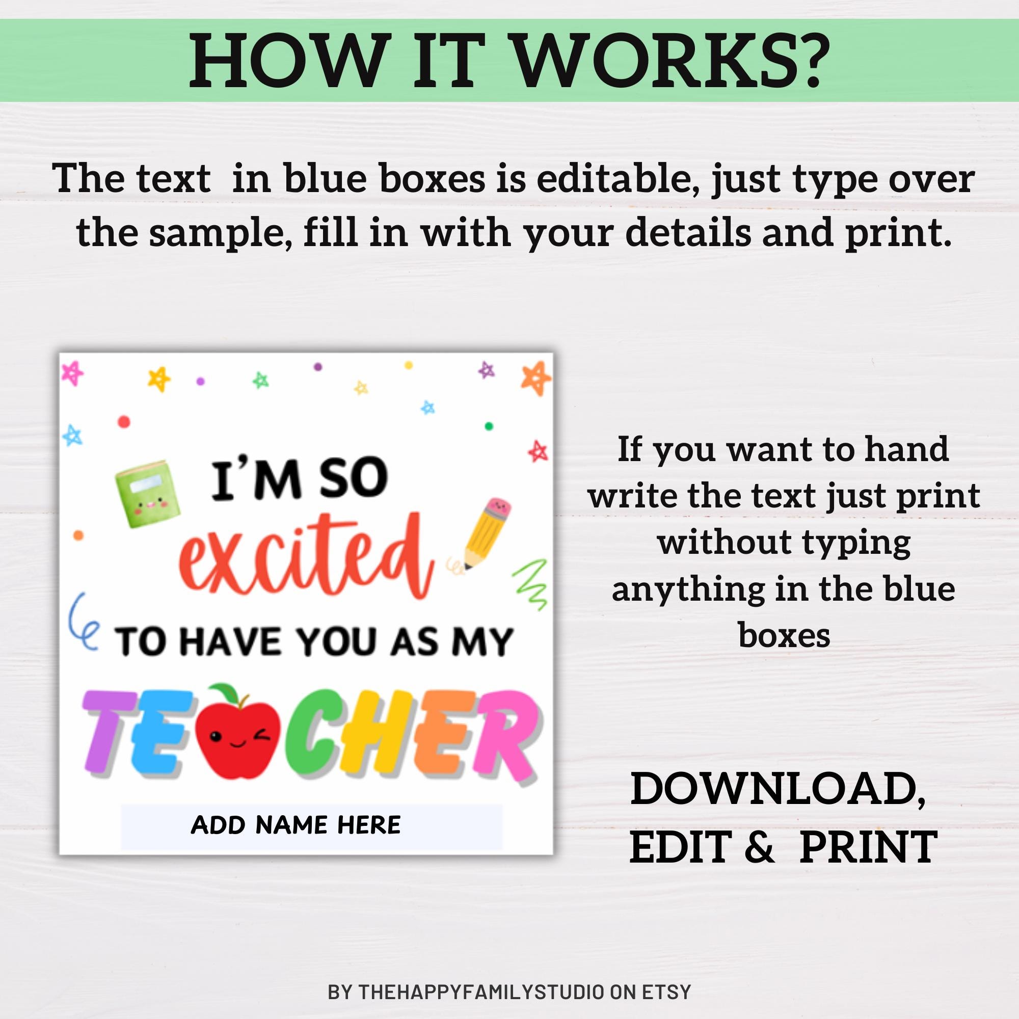 Back to School Gift Tag for Teachers, First Day of School Favor Tags ...