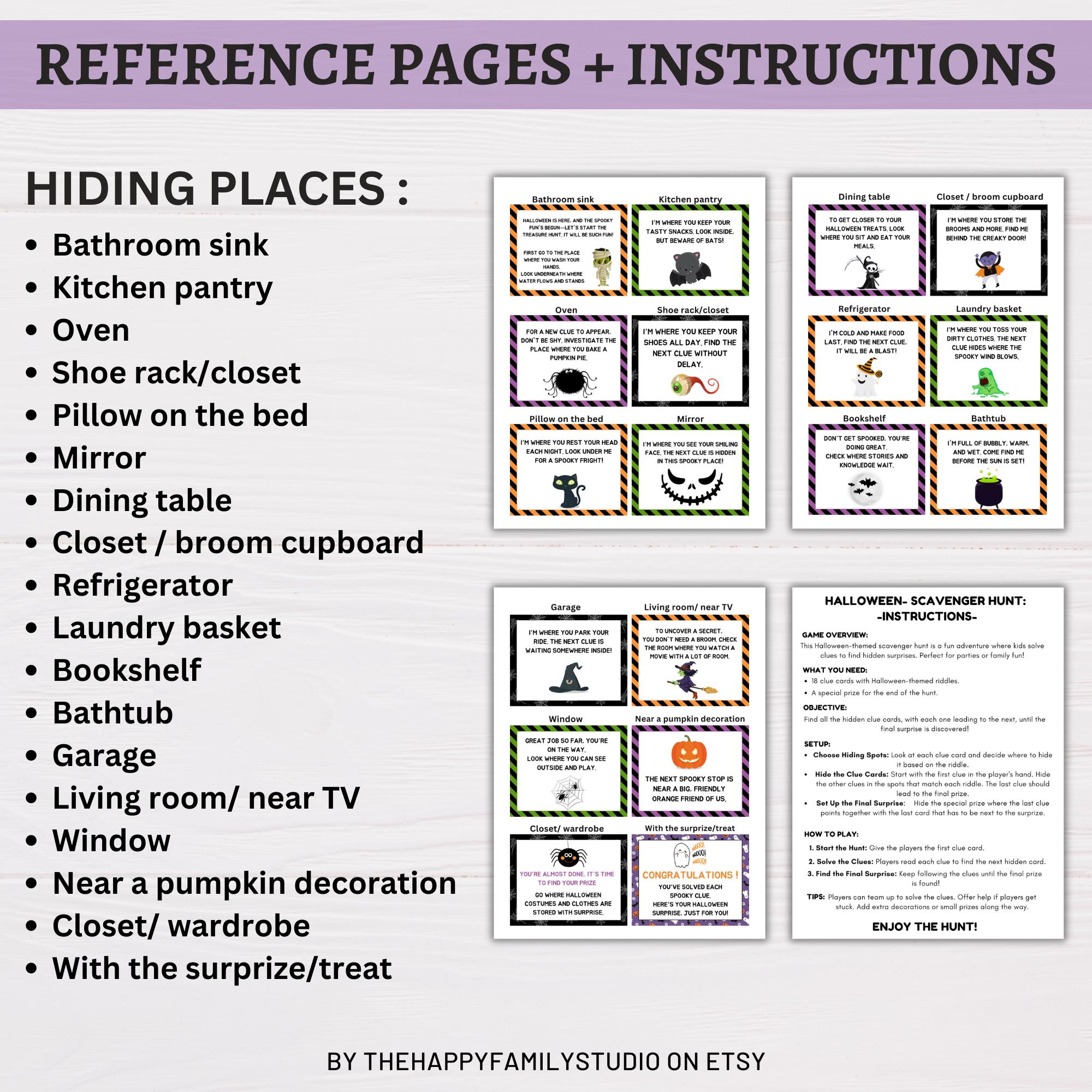 Halloween Scavenger Hunt for Kids, Ultimate Indoor Halloween Treasure ...