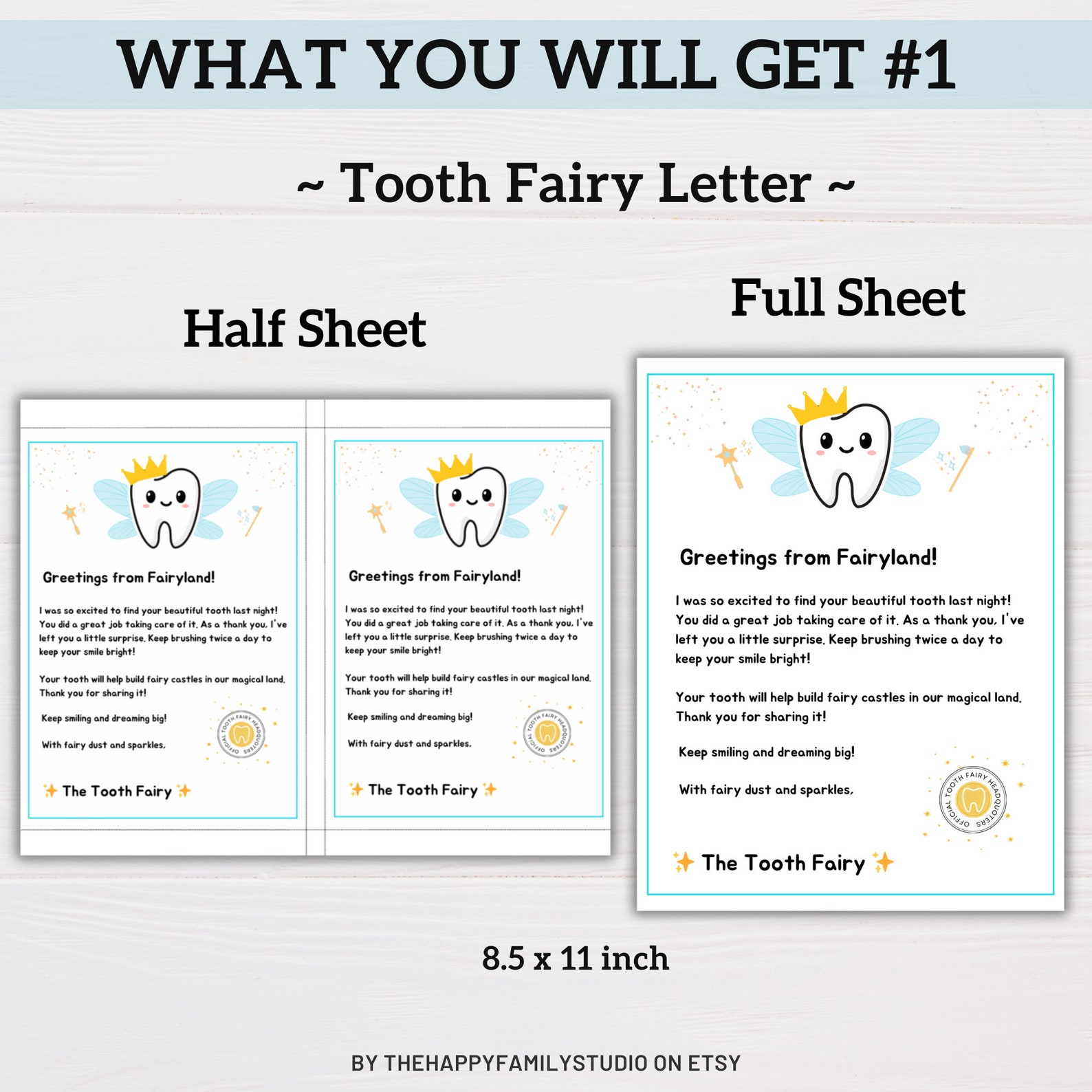 Editable Blue Tooth Fairy Receipt Certificate, Printable Tooth Fairy ...