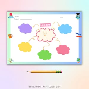 Mind Map Planner for Kids, Printable Mind Map, Visual Brainstorm Map ...