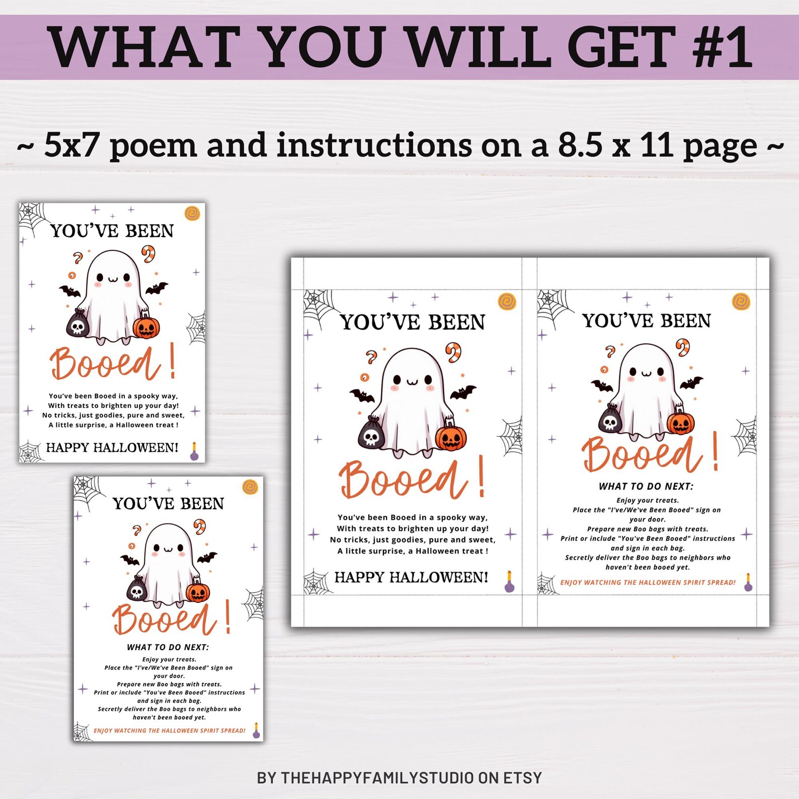 You've Been Booed Printable, Boo Basket Sign, Halloween Booed Poem ...
