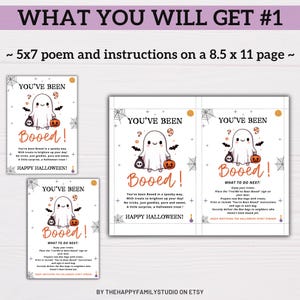 You've Been Booed Printable, Boo Basket Sign, Halloween Booed Poem ...