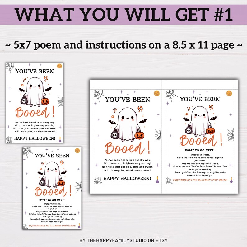 You've Been Booed Printable, Boo Basket Sign, Halloween Booed Poem ...