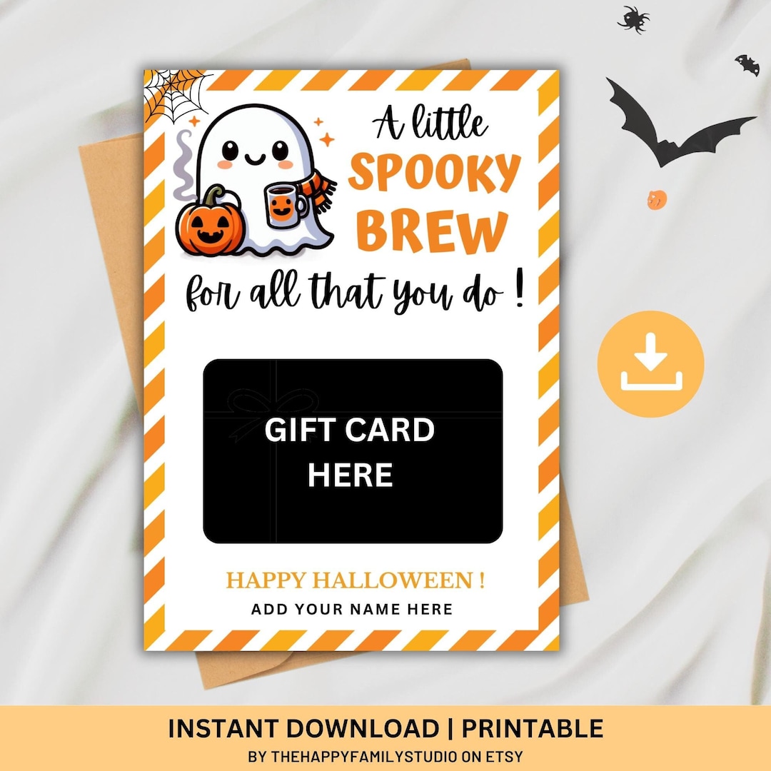 Halloween Coffee Gift Card Holder, Halloween Gift Card, Teacher Coffee ...