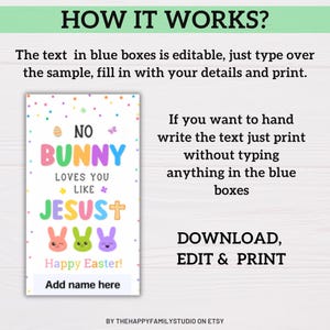 No Bunny Loves You Like Jesus Easter Basket Tag, Easter Gift Tags ...