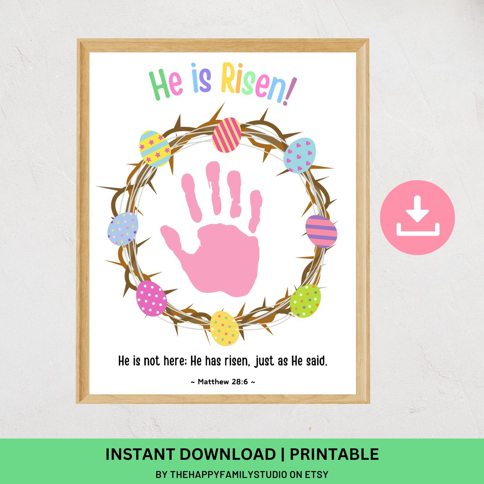 Easter Handprint Craft, He is Risen Easter Handprint Art, Easter ...