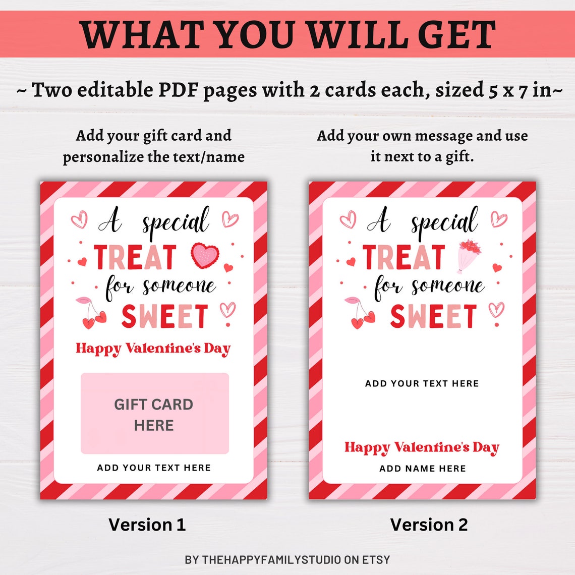 Editable Teacher Valentine Gift Card Holder, Sweet Treat Valentine Gift ...