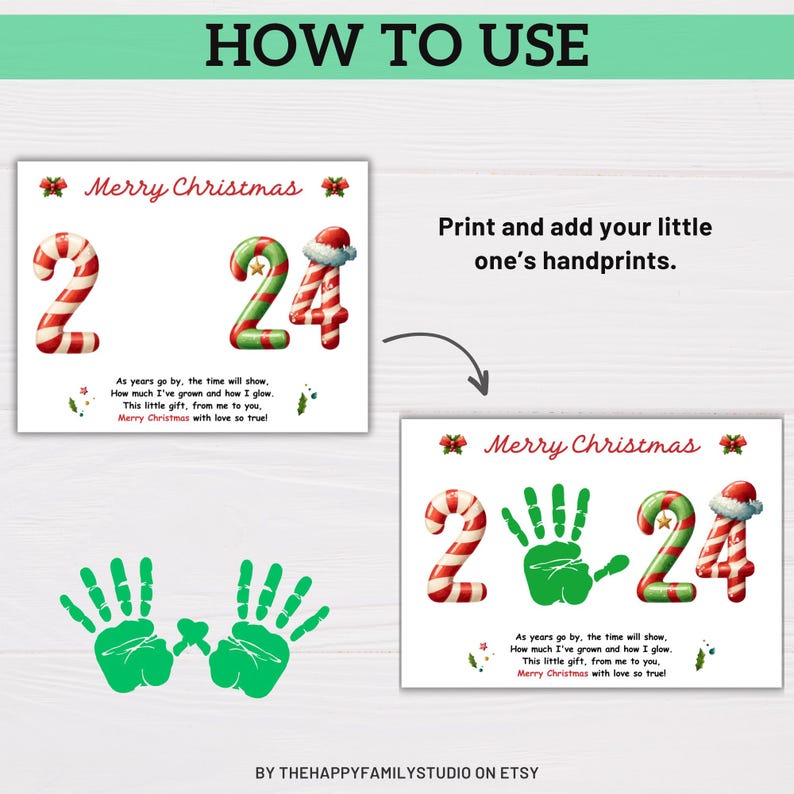 Christmas Handprint Art, Handprint Poem, Kids Toddlers Handprint Craft ...