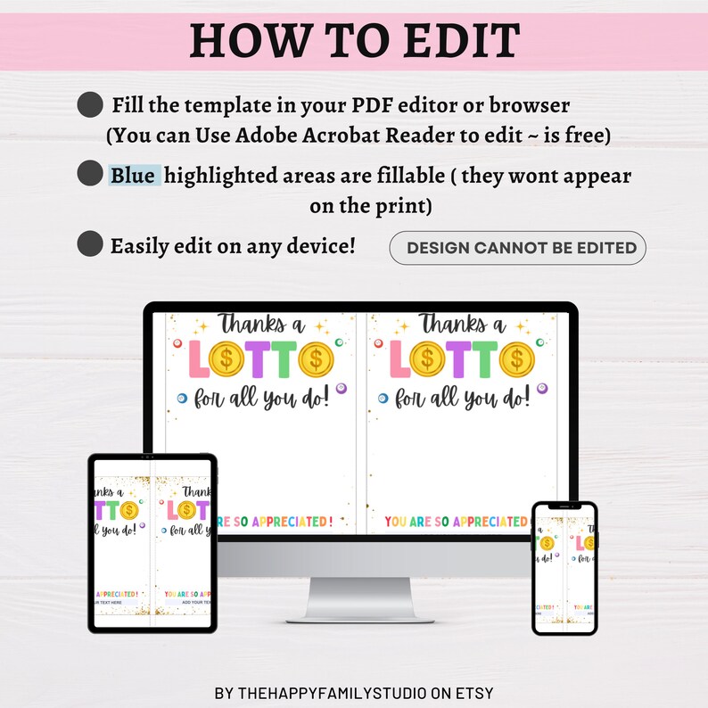 Lotto Gift Card Holder, Lottery Ticket Appreciation Favor Tag, Staff ...