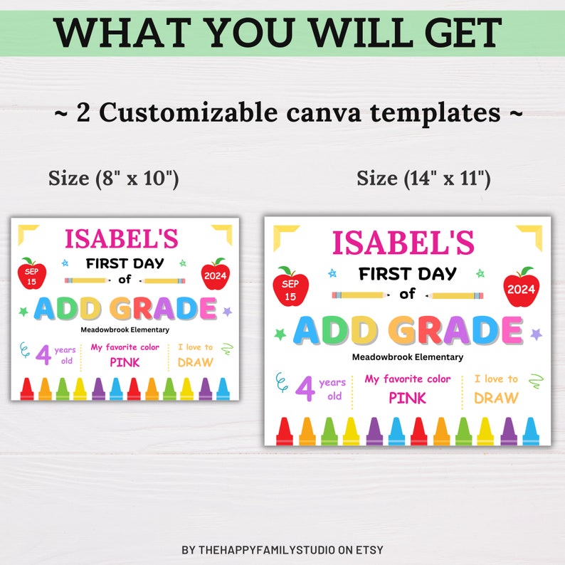 Editable First Day of School Sign, First Day of 1st-5th Grade Sign ...