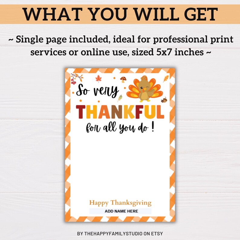 Thanksgiving Gift Card Holder Printable, Grateful for You, Teacher ...