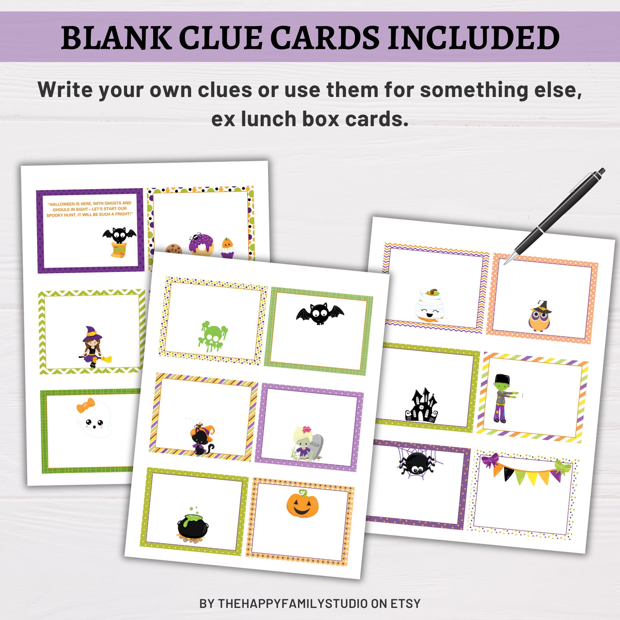 Halloween Scavenger Hunt, Treasure Hunt Clues, Halloween Games for Kids ...