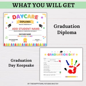 Editable Daycare Graduation Bundle, Graduation Invitation, Graduation ...
