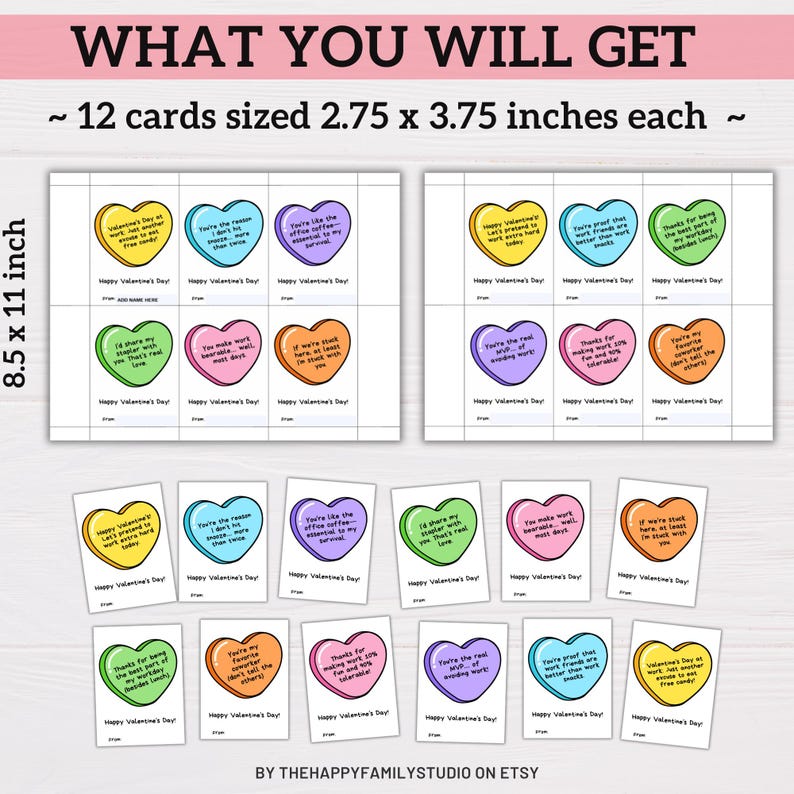 Funny Coworker Valentines Cards, Candy Hearts Cards, Office Valentine's ...