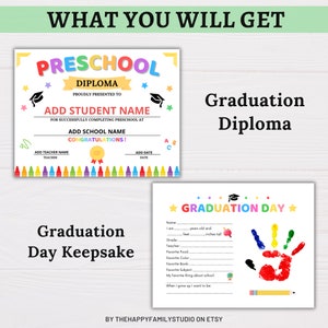 Preschool Graduation Bundle, Graduation Invitation, Graduation Program ...