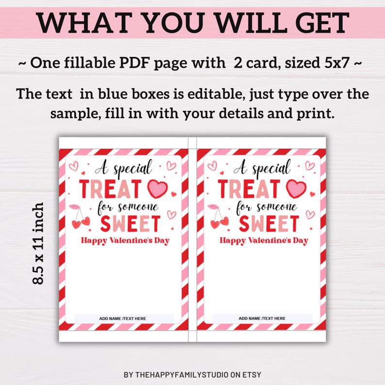 Editable Teacher Valentine Gift Card Holder, Sweet Treat Valentine Gift ...