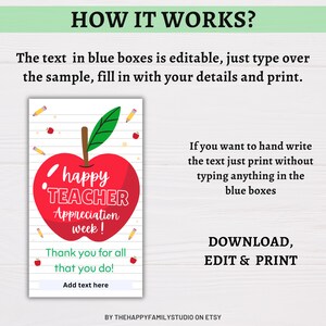 Printable Teacher Appreciation Week Tag, Apple Teacher Appreciation ...
