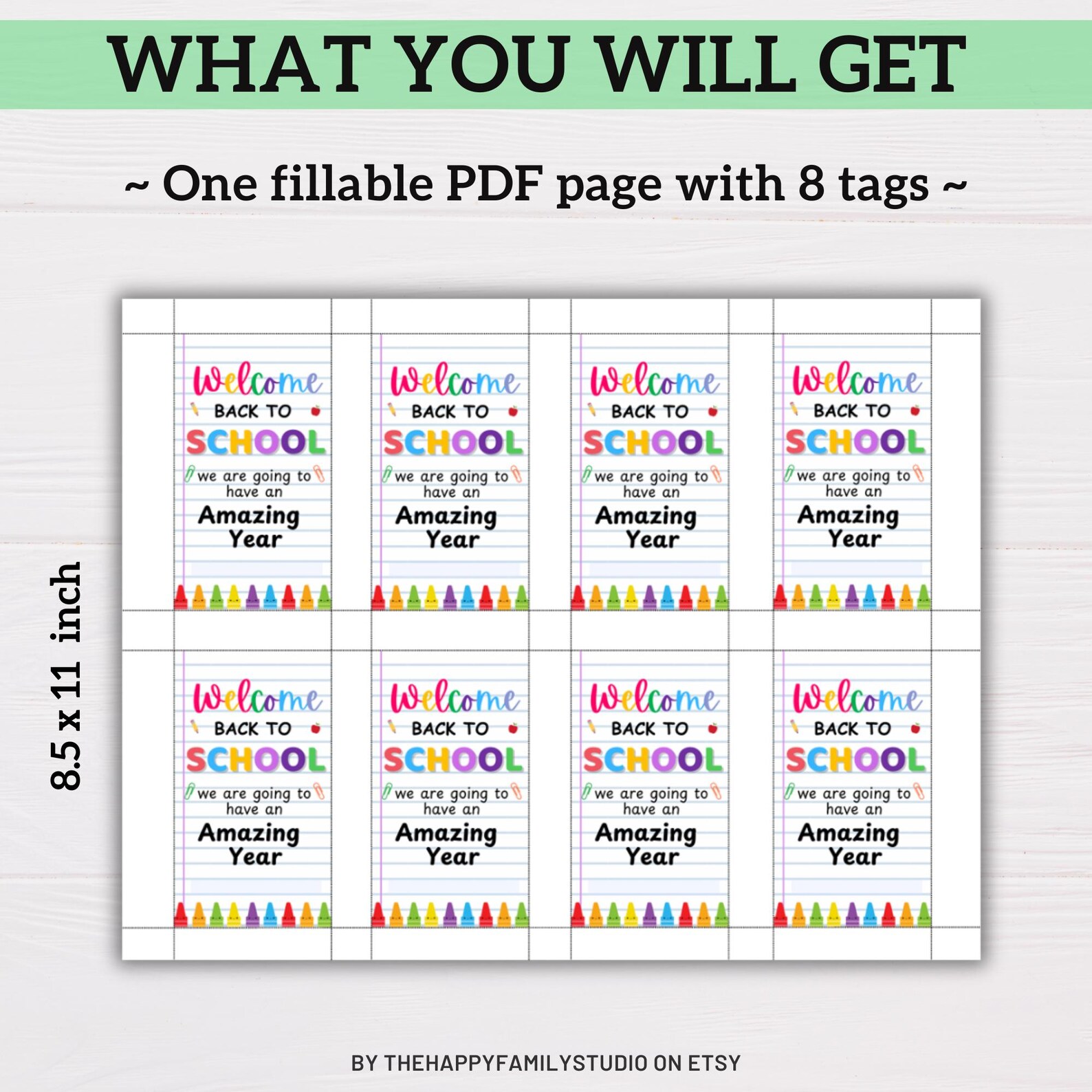 Welcome Back to School Gift Tag, Printable Notebook First Day of School ...