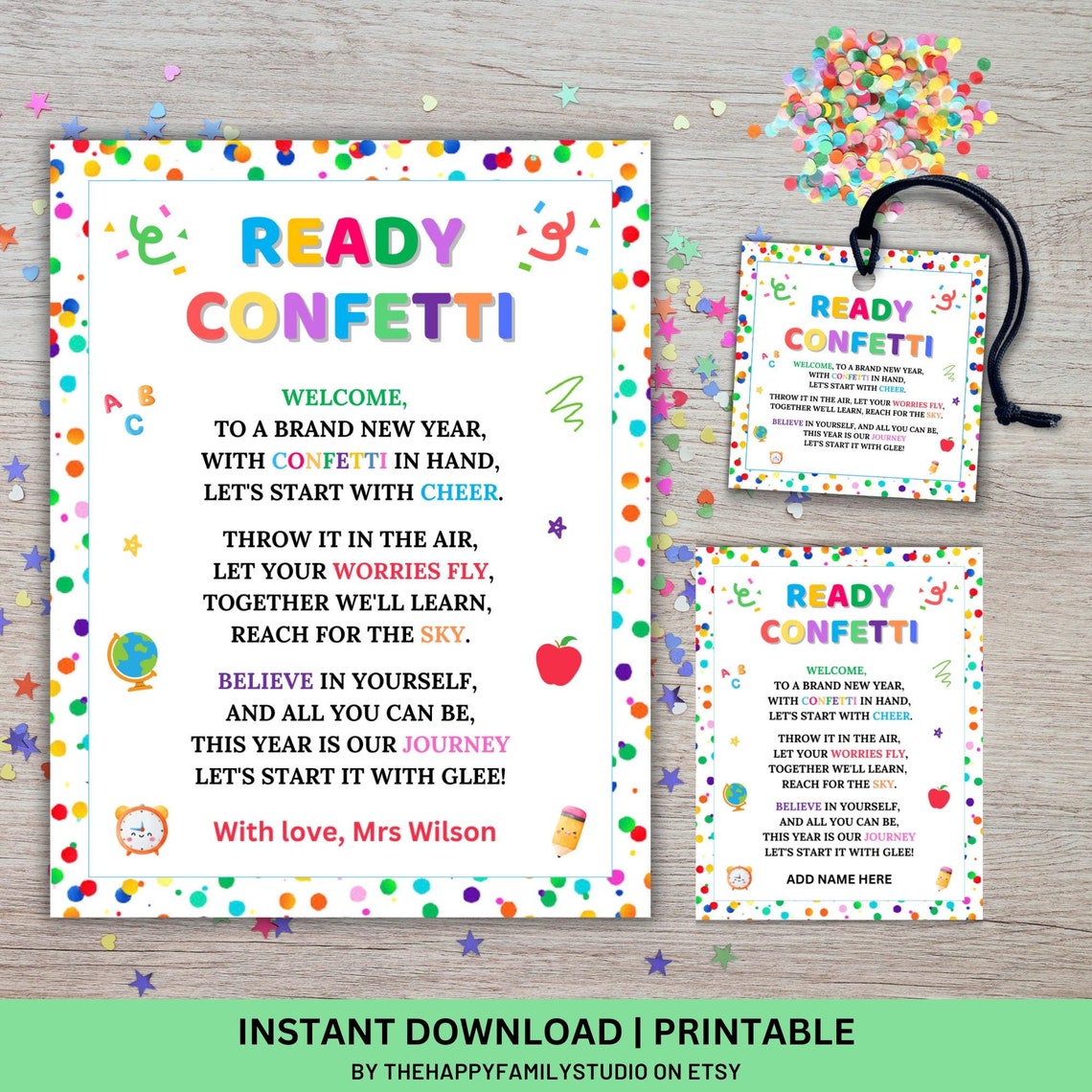 Ready Confetti Back to School, Ready Confetti Poem, First Day Jitters ...