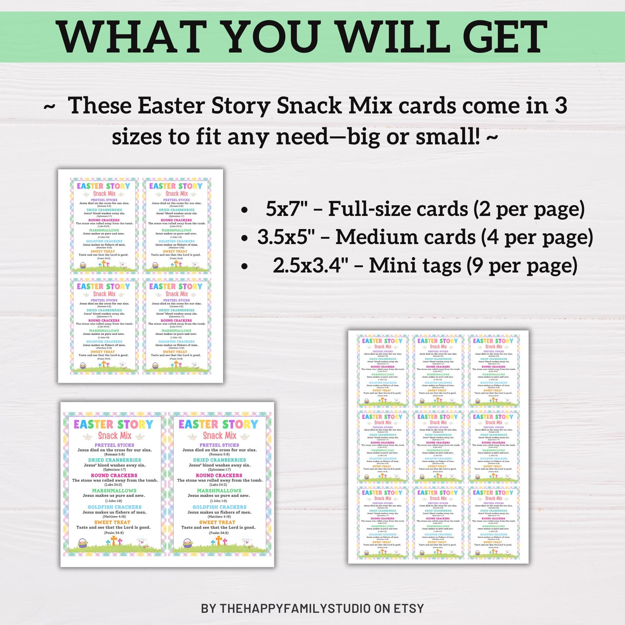 Easter Story Snack Mix Printable: Religious Easter Tags (digital ...
