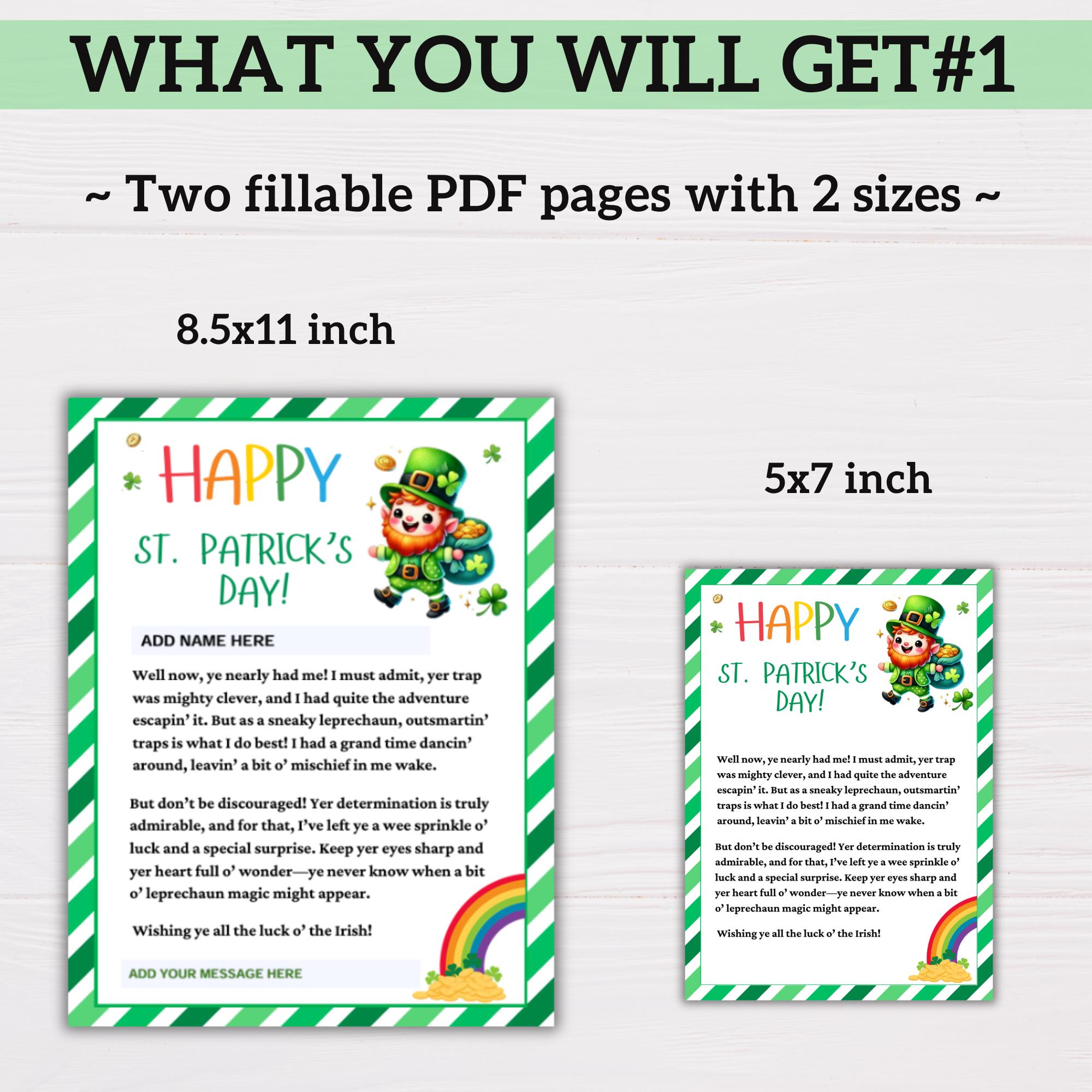 Leprechaun Letter for Kids Printable, Leprechaun Trap Letter, Saint ...