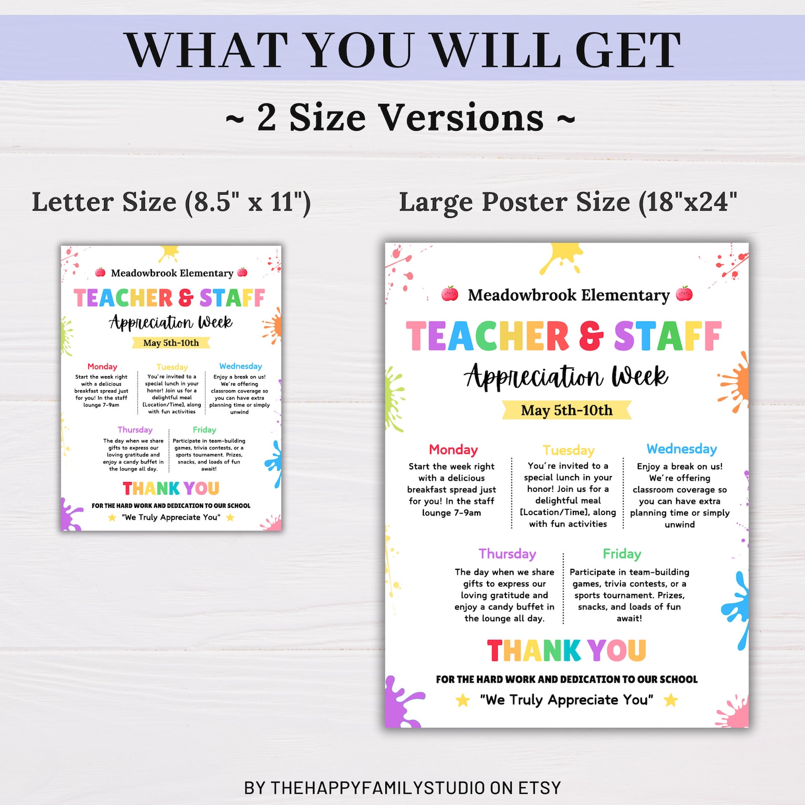 Teacher Appreciation Week Schedule, Editable Teacher Appreciation Flyer ...