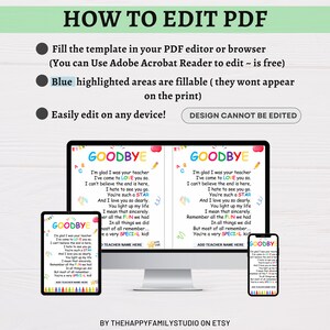 Printable End of School Year Letter for Students, Poem Gift From ...