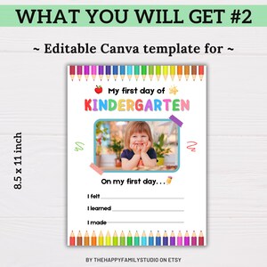 First Day of Kindergarten Handprint Art Keepsake, Back to School ...