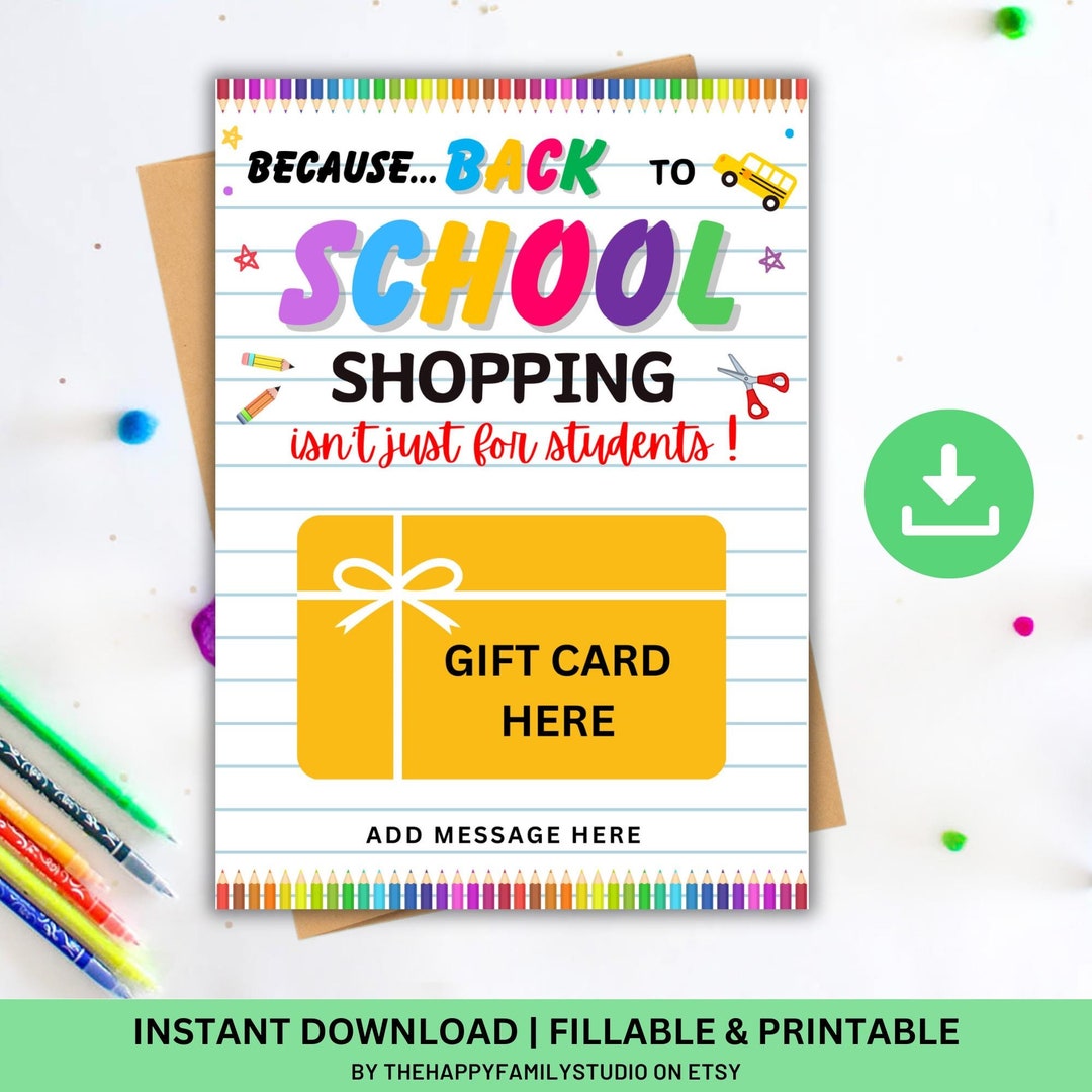 Back to School Teacher Gift Card Holder, First Day of School Gift Card ...