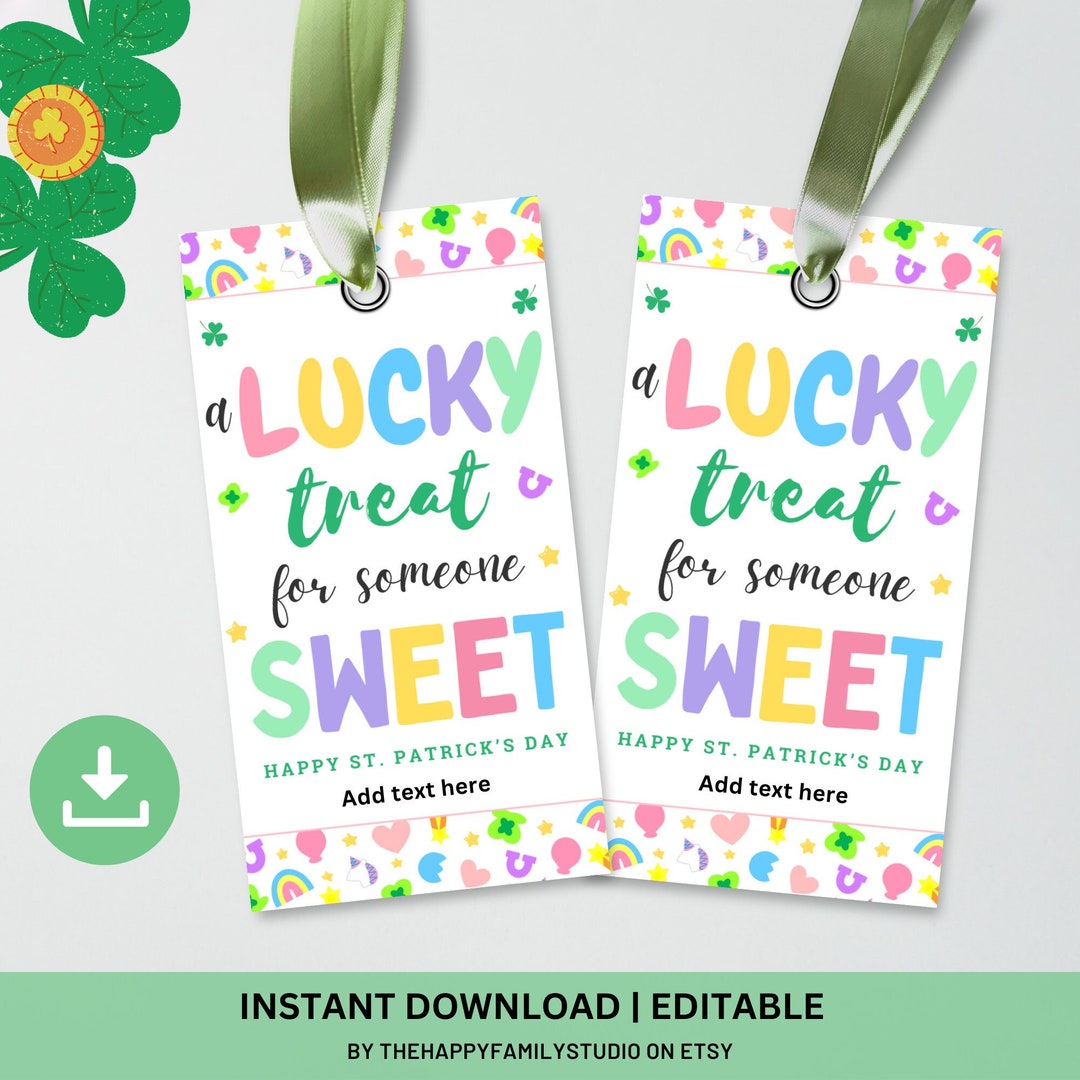 A Lucky Treat for Someone Sweet Saint Patrick's Day Tag, Lucky Charm ...