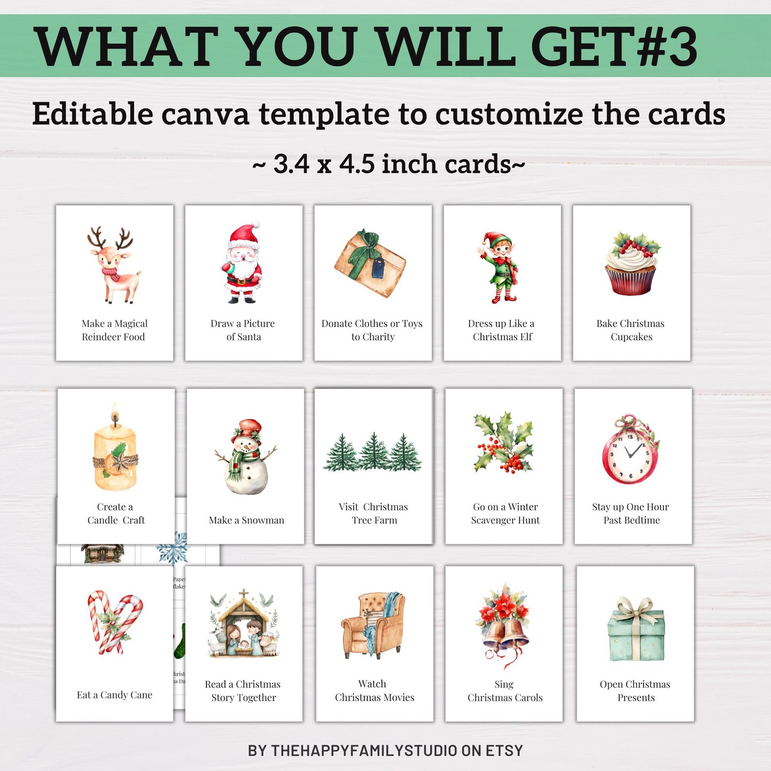 Editable Advent Calendar Activity Cards, Christmas Countdown, Kids ...