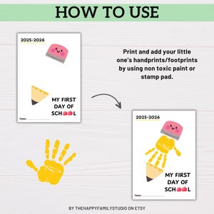First Day of School Handprint Craft, Back to School Printable ...
