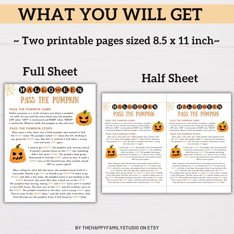 Pass the Pumpkin Game, Halloween Pass the Prize Game, Halloween Party ...