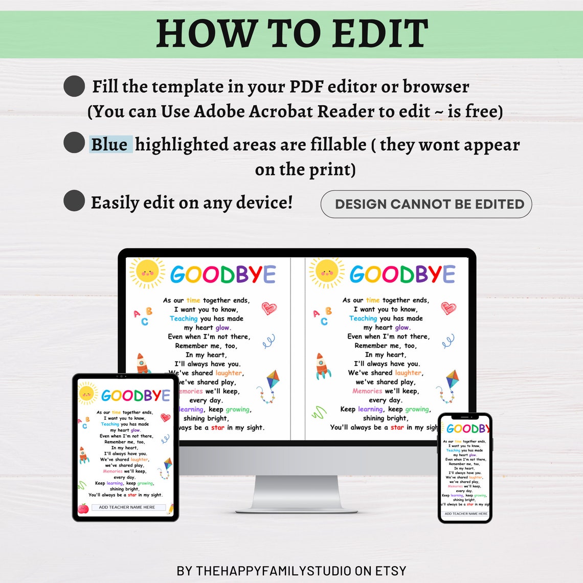 End of School Year Poem Gift From Teacher to Student, End of Year Gift ...