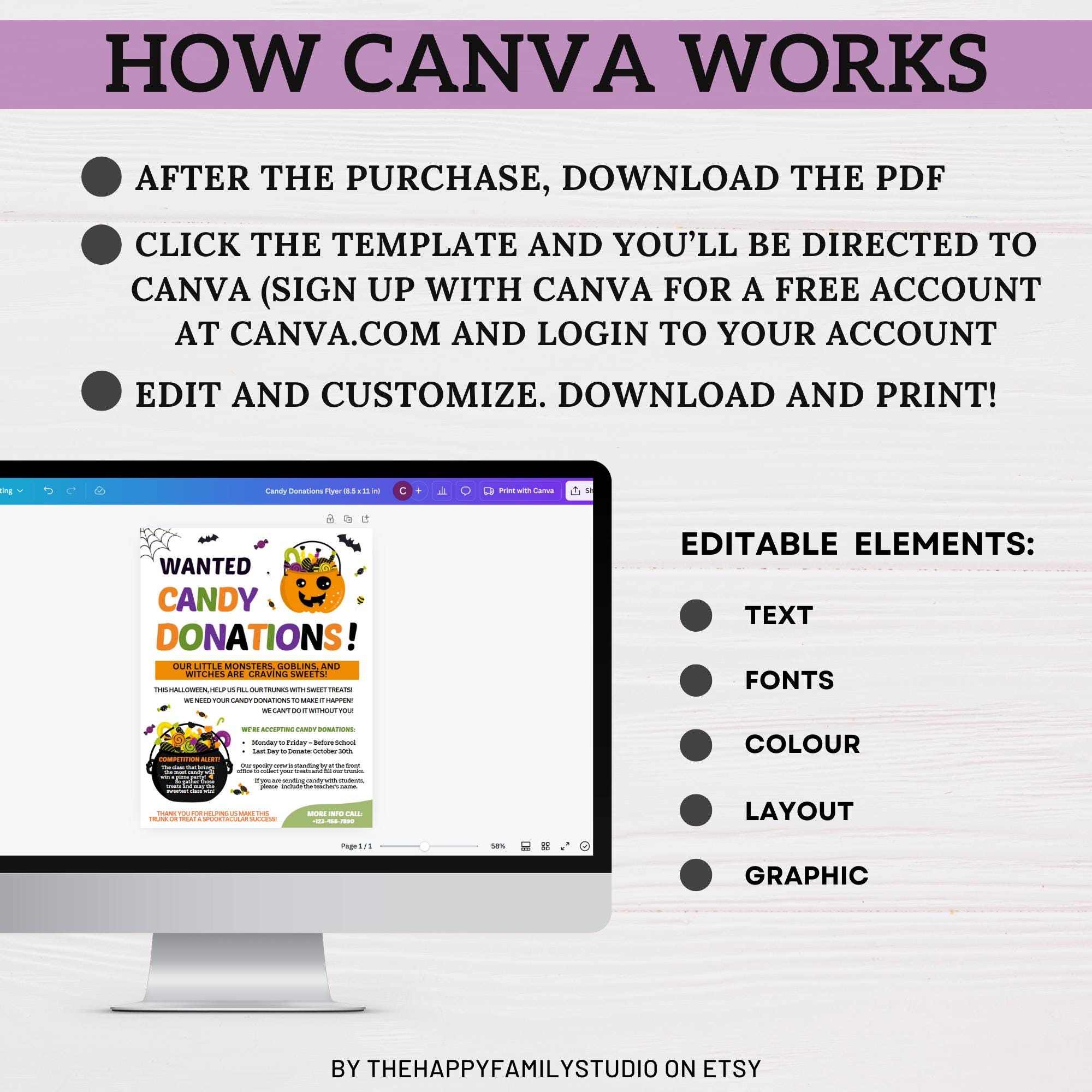 Editable Candy Donation Flyer Template, Trunk or Treat Halloween Event ...