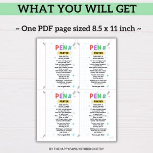 Pen Prayer Tags, Pencil Prayer Tag, Back to School Backpack Blessing ...