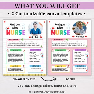 EDITABLE Meet the School Nurse Template, Meet Your Teacher Letter ...