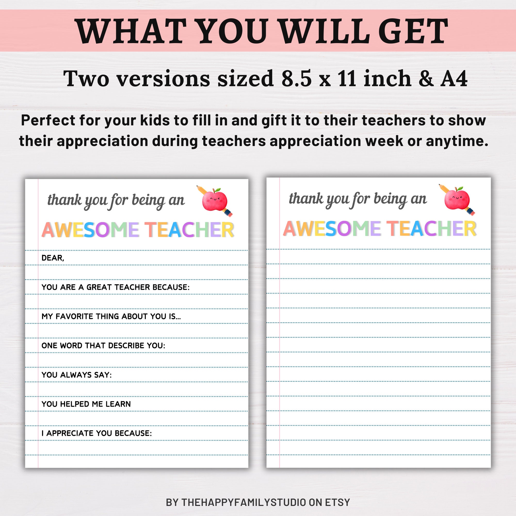 Teacher Appreciation Week Printable, Teacher Appreciation Gift, Thank ...