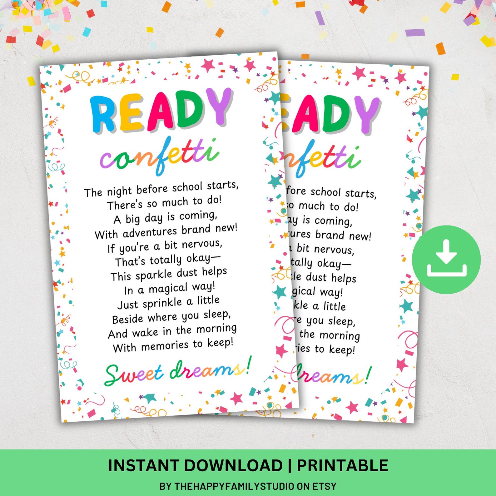 Ready Confetti for First Day of School, Ready Confetti Back to School ...
