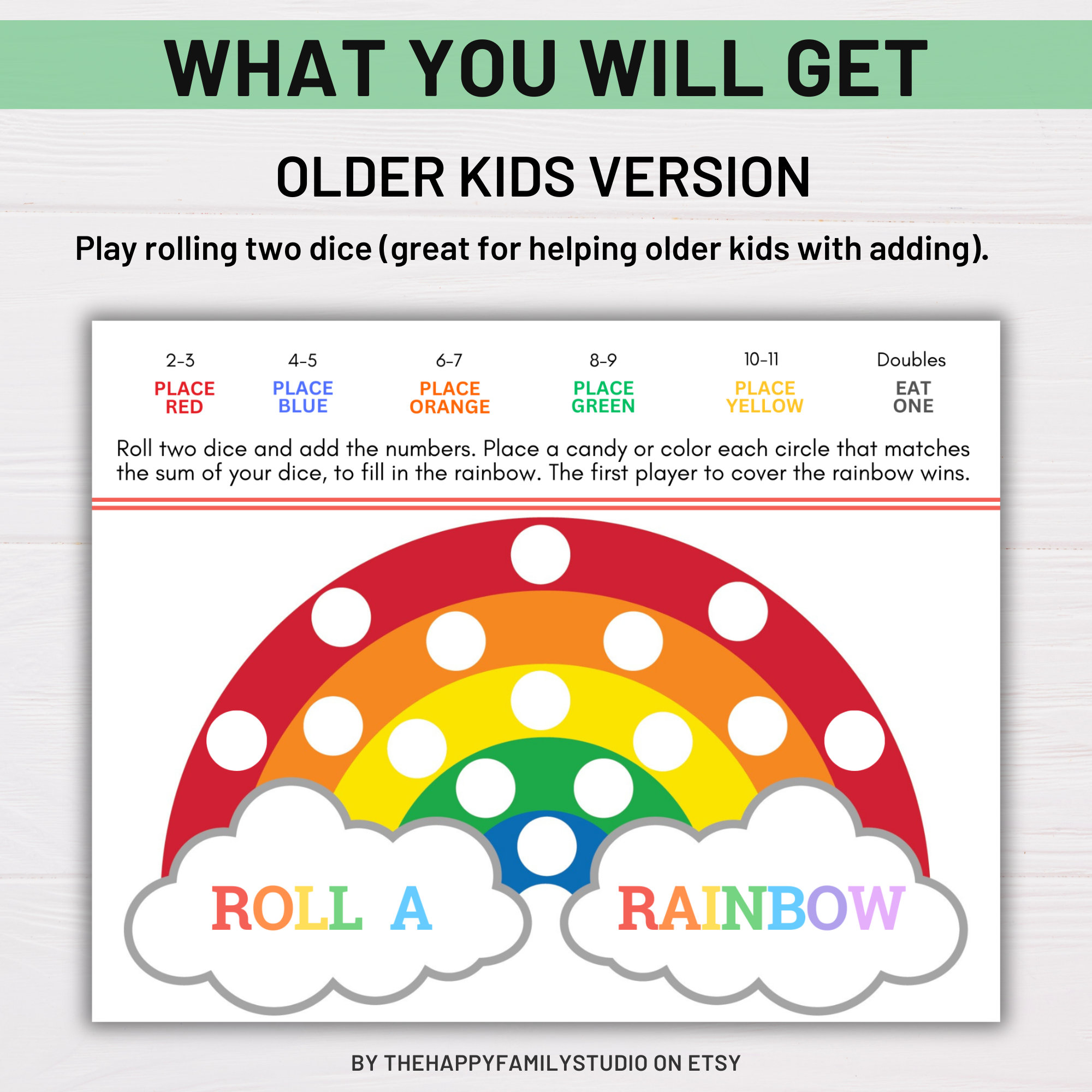 St. Patrick's Day Roll a Rainbow Game, Rainbow Activity for Kids ...