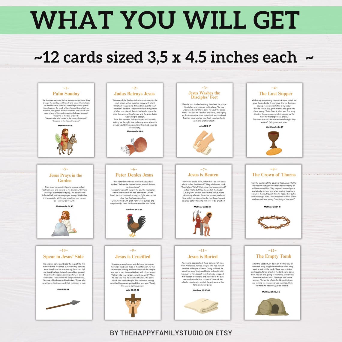 Easter Scripture Story Cards, Resurrection Story Cards, Easter Bible ...