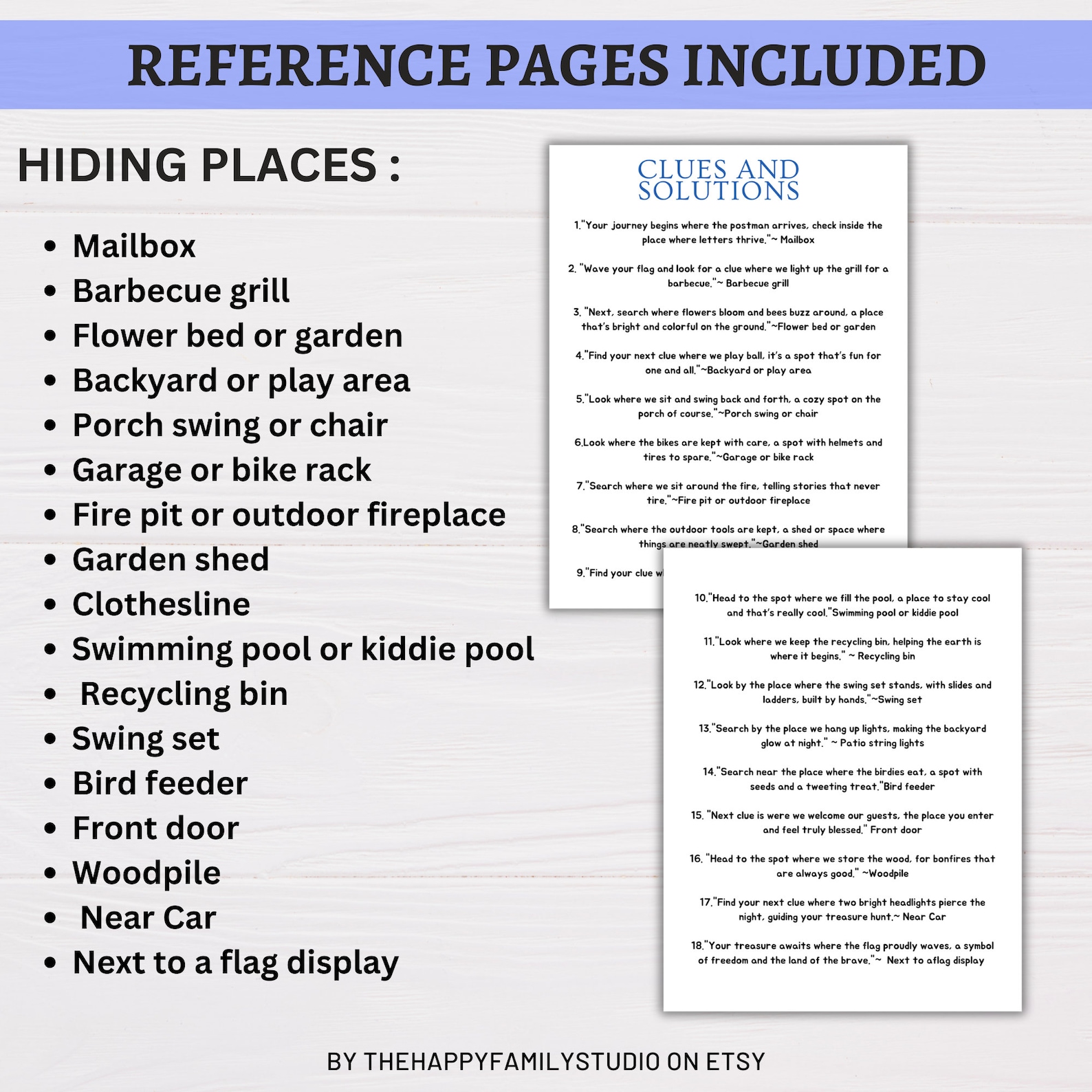 Outdoor Fourth of July Treasure Hunt Clues, Independence Day Scavenger ...