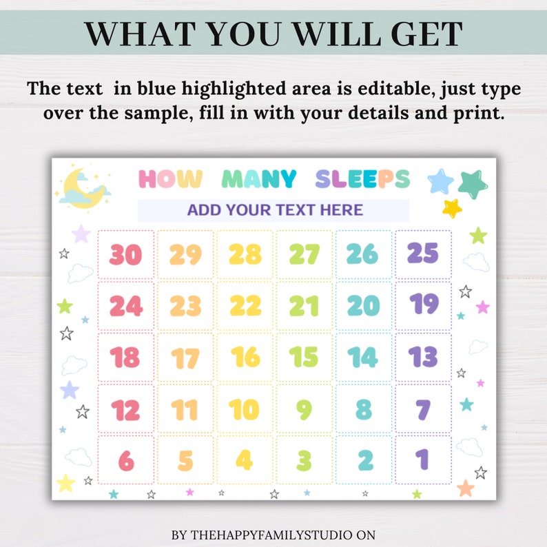 Kids Vacation Countdown, Countdown Calendar for Kids, Kids Countdown ...