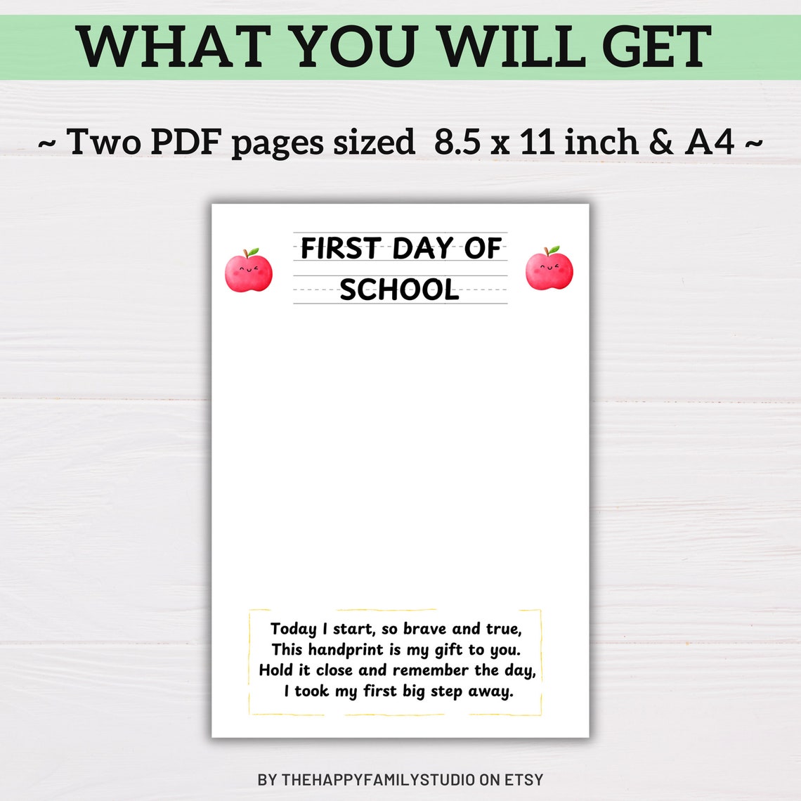 First Day of School Handprint Art, Back to School Handprint Craft, 1st ...