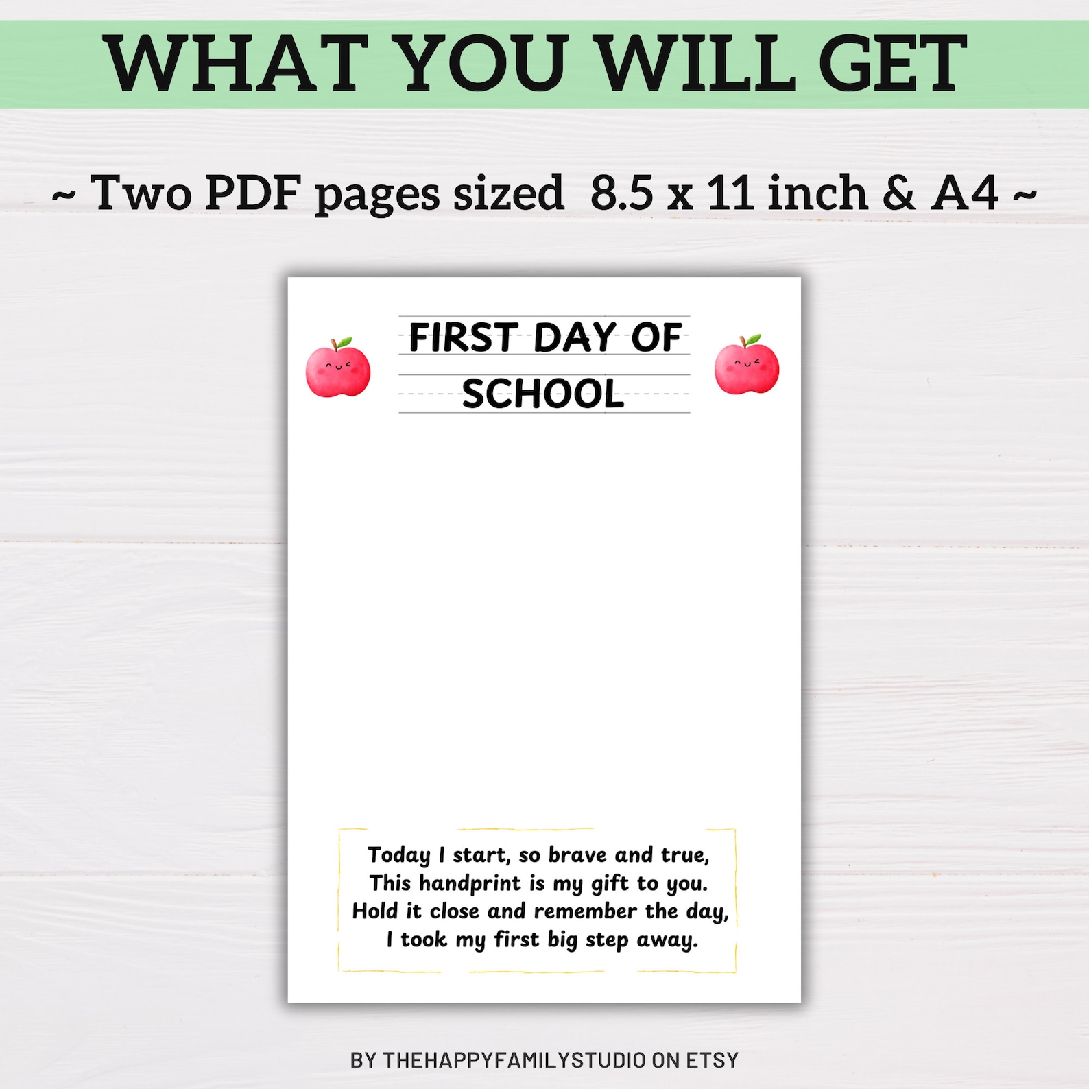 First Day of School Handprint Art, Back to School Handprint Craft, 1st ...