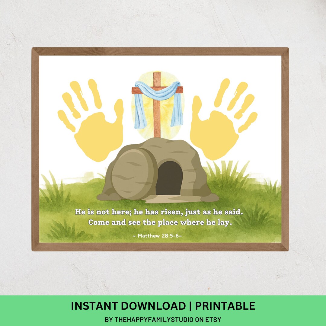 Jesus is Risen Easter Handprint Art, Resurrection Craft for Kids ...