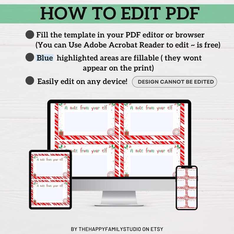 Editable Elf Note Cards Template, Elf Notes for Kids, Elf Messages ...